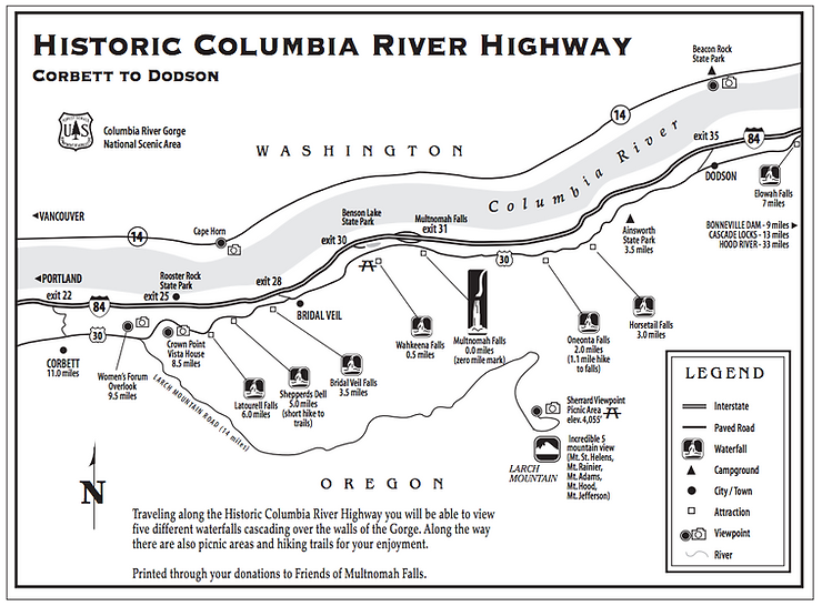 Multnomah Falls Waterfall Corridor in Oregon | Waterfall Shuttle